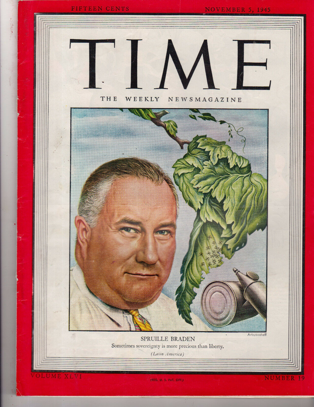 Time Magazine 1945, November 5, Spruille Braden, Latin America - Magazines